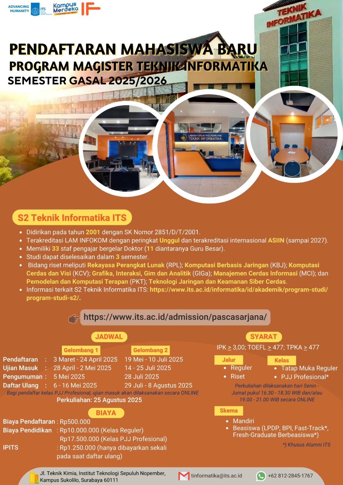 Pendaftaran Mahasiswa Baru Magister Gasal 2025/2026 - Departemen Teknik Informatika