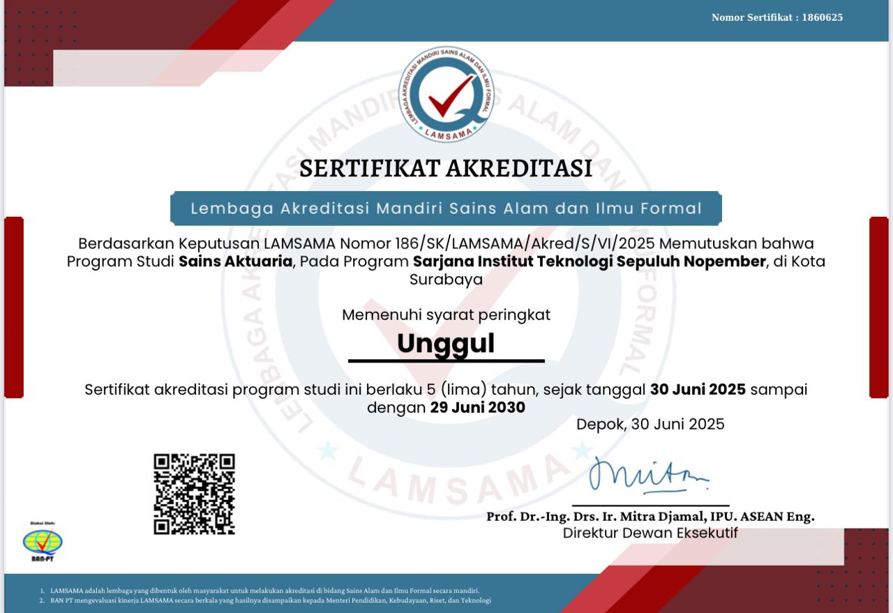Sertifikat dan Akreditasi - Departemen Aktuaria
