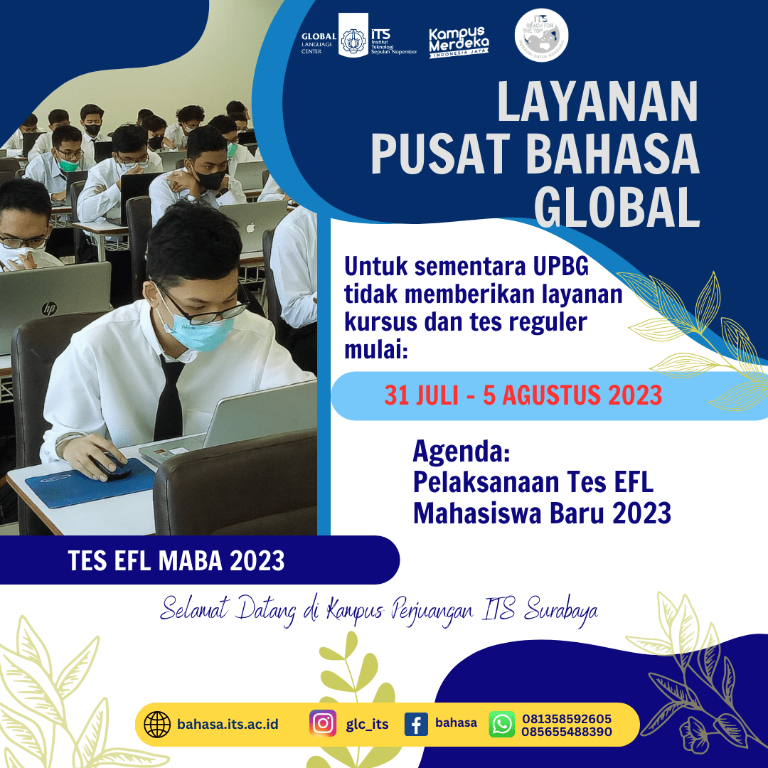 Informasi Penutupan Layanan UPBG - Unit Pusat Bahasa Global