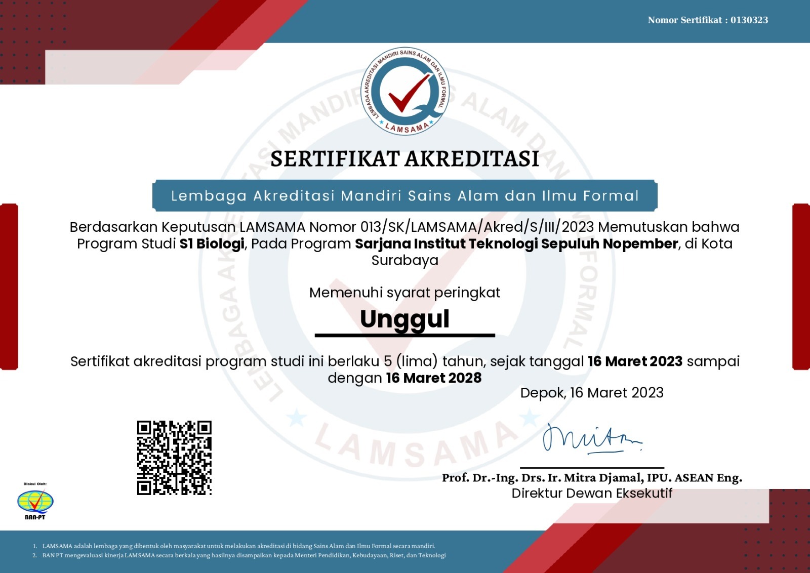 Akreditasi - Departemen Biologi