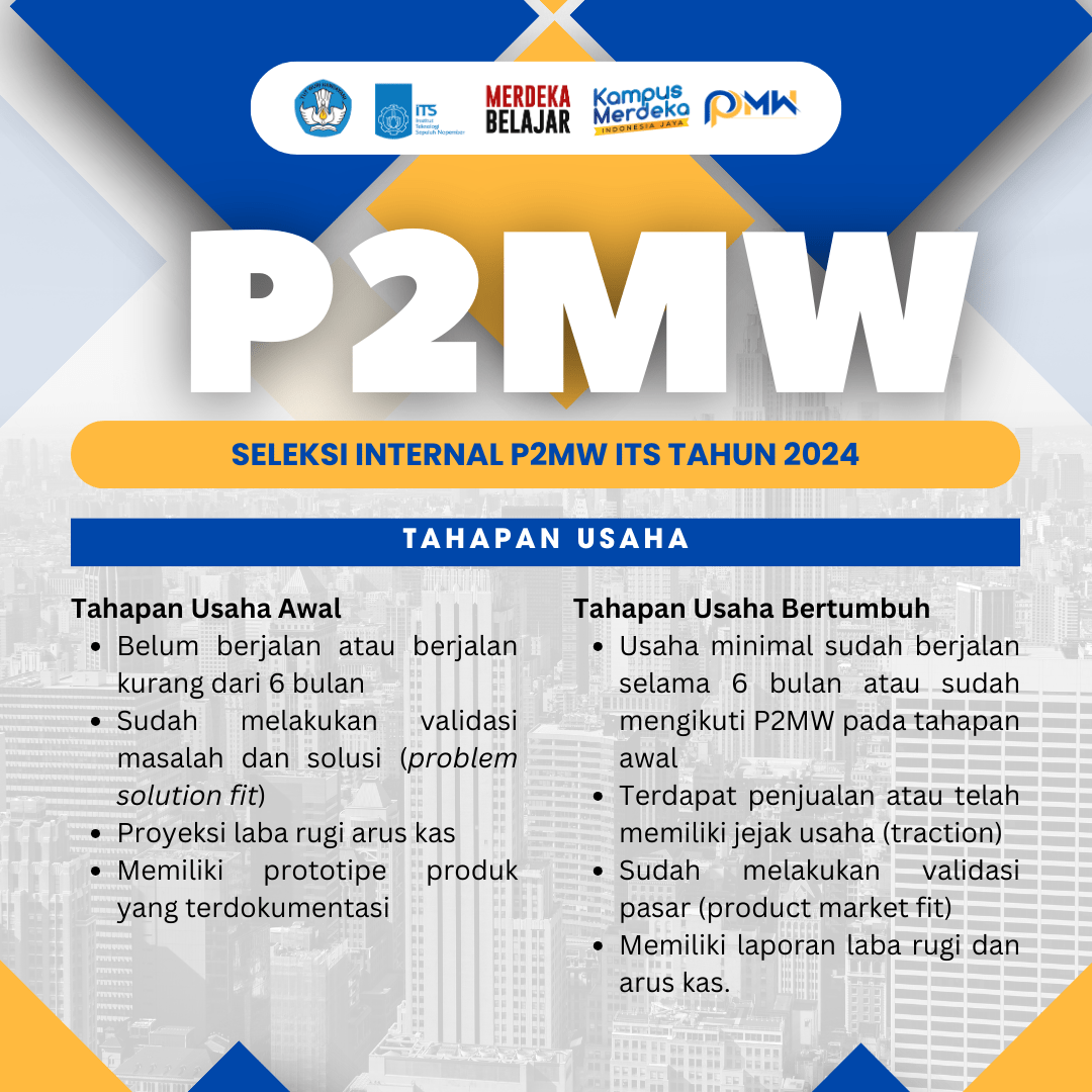 PROGRAM PEMBINAAN MAHASISWA WIRAUSAHA (P2MW) ITS TAHUN 2024 - ITS Career Center