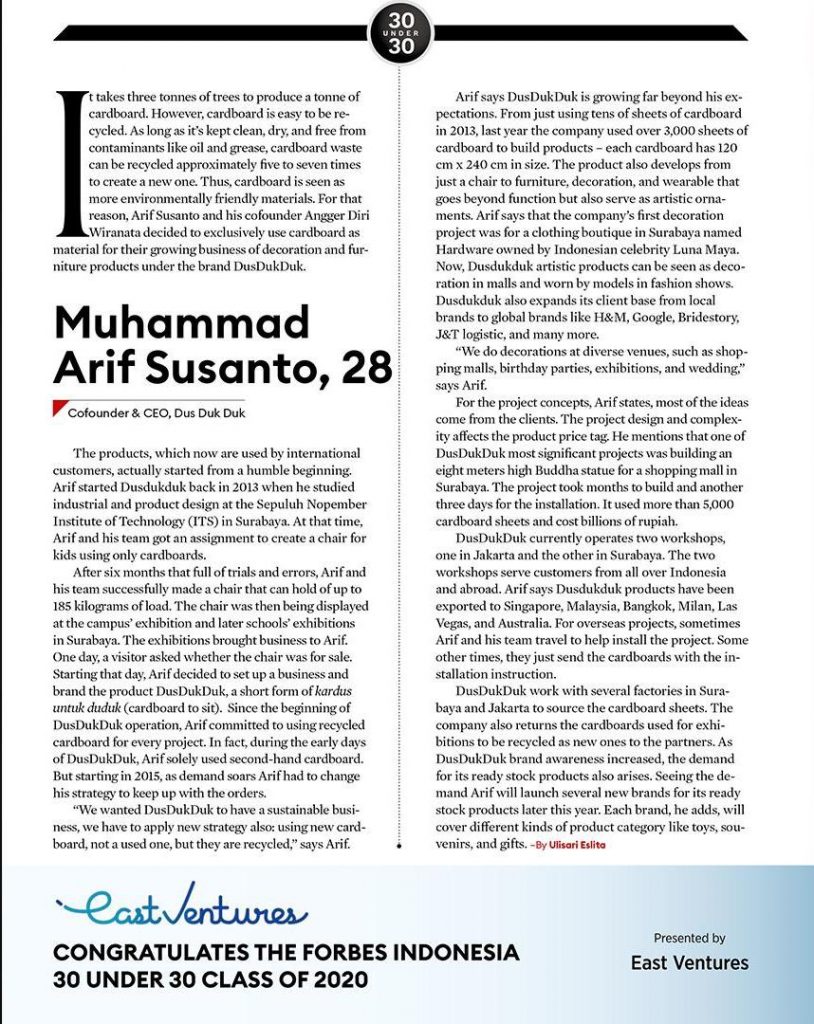 Muhammad Arif Susanto Cofounder & CEO, Dus Duk Duk - Departemen Desain ...