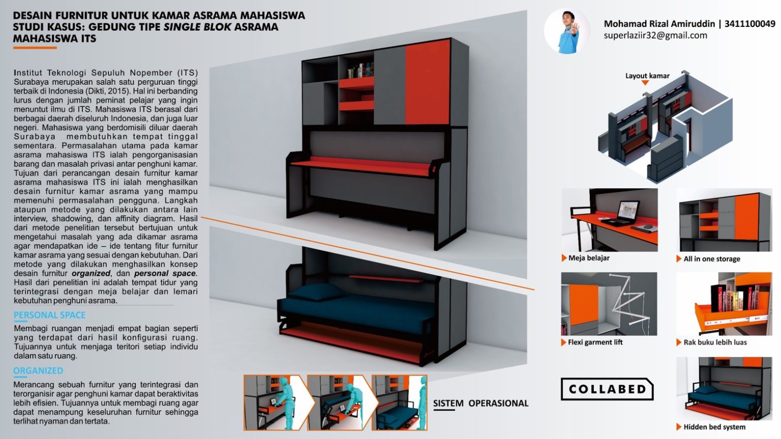 Single block furniture design for ITS student dorm rooms - Departemen ...