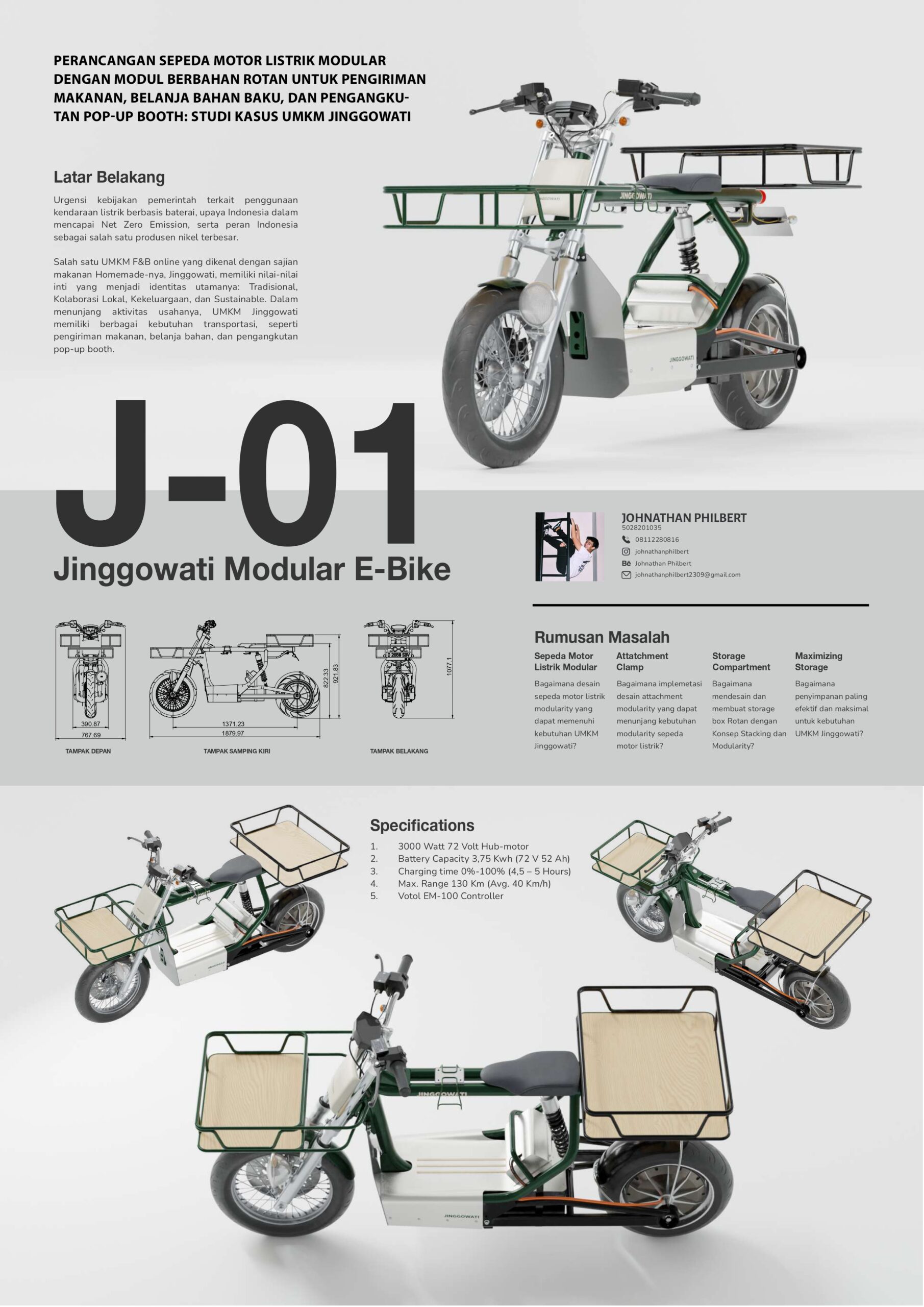 PERANCANGAN SEPEDA MOTOR LISTRIK MODULAR DENGAN MODUL BERBAHAN ROTAN ...