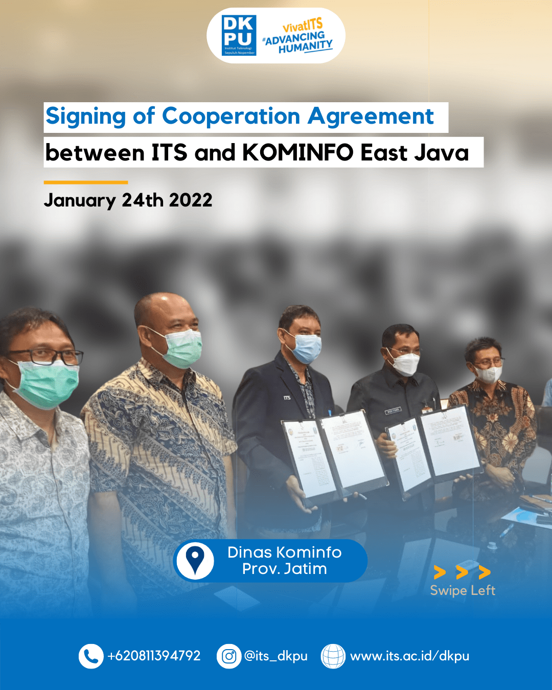 Signing Of Cooperation Agreement Between Its And Kominfo East Java