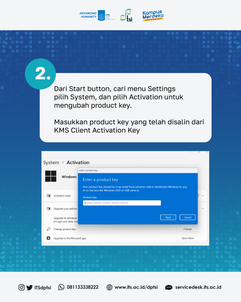Panduan Aktivasi Windows 10 dan 11 - DPTSI