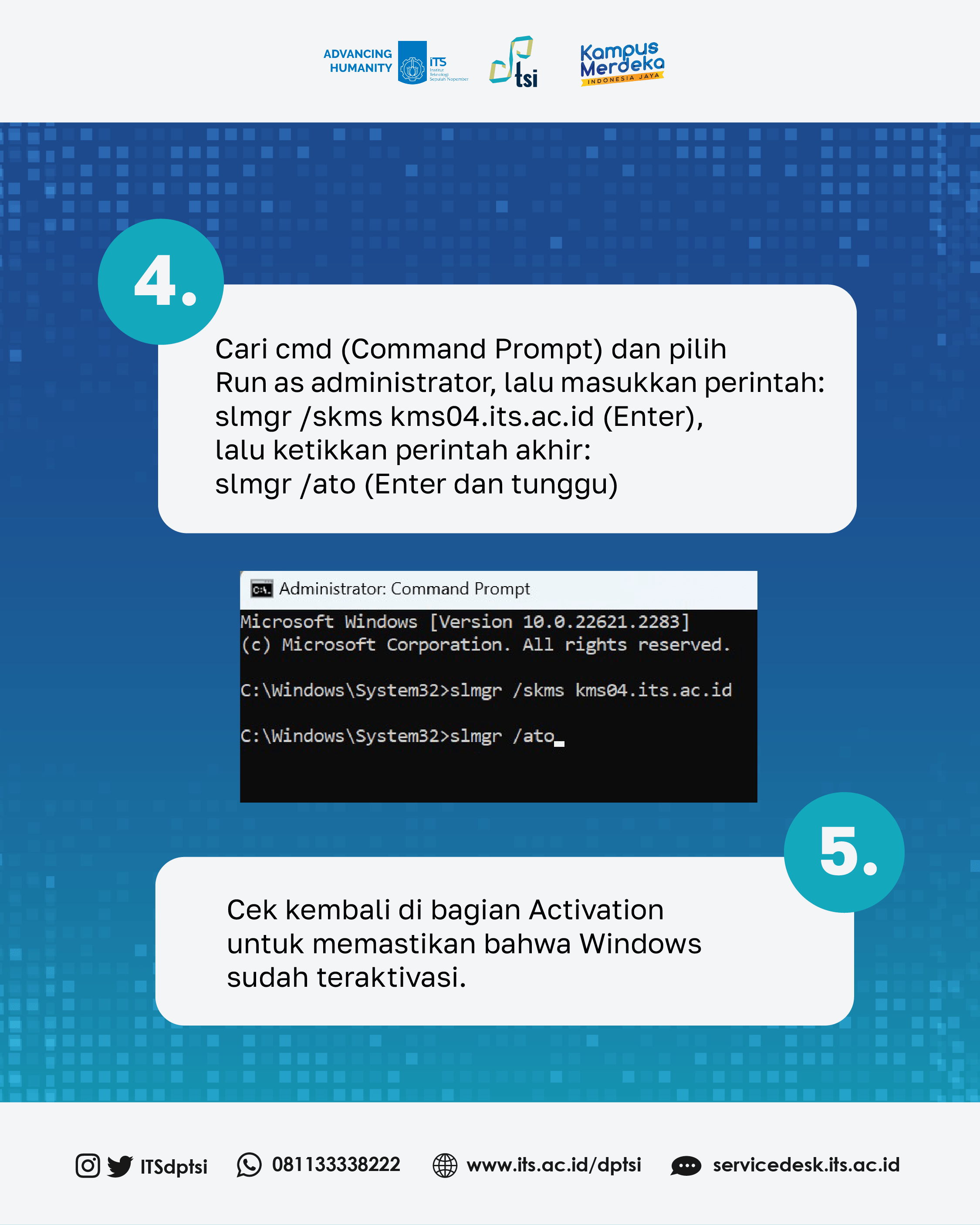 15_Feed IG DPTSI 2023_Panduan Aktivasi Windows 10&11 Menggunakan KMS Server-4 - DPTSI