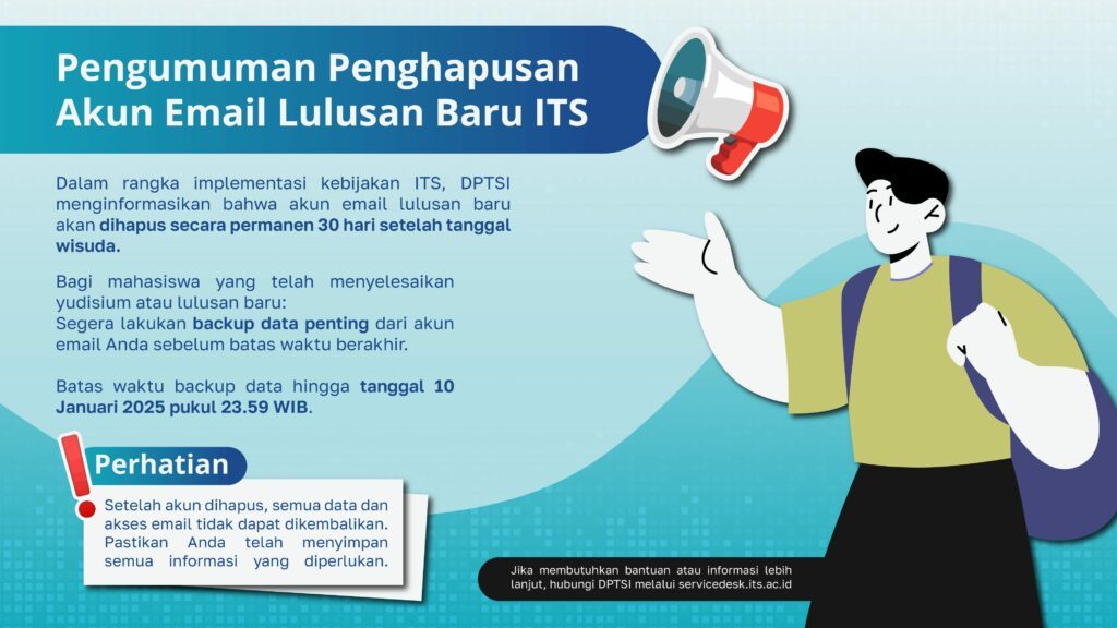 Penghapusan Akun Email Lulusan Baru ITS - DPTSI