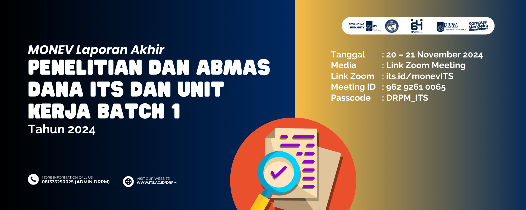 Monev Laporan Akhir Penelitian dan Abmas Dana ITS dan Unit Kerja Batch ...