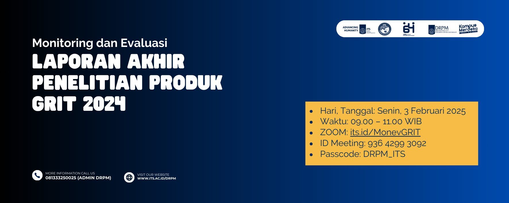 Monitoring dan Evaluasi Laporan Akhir Penelitian Produk GRIT 2024 - Direktorat Riset dan ...