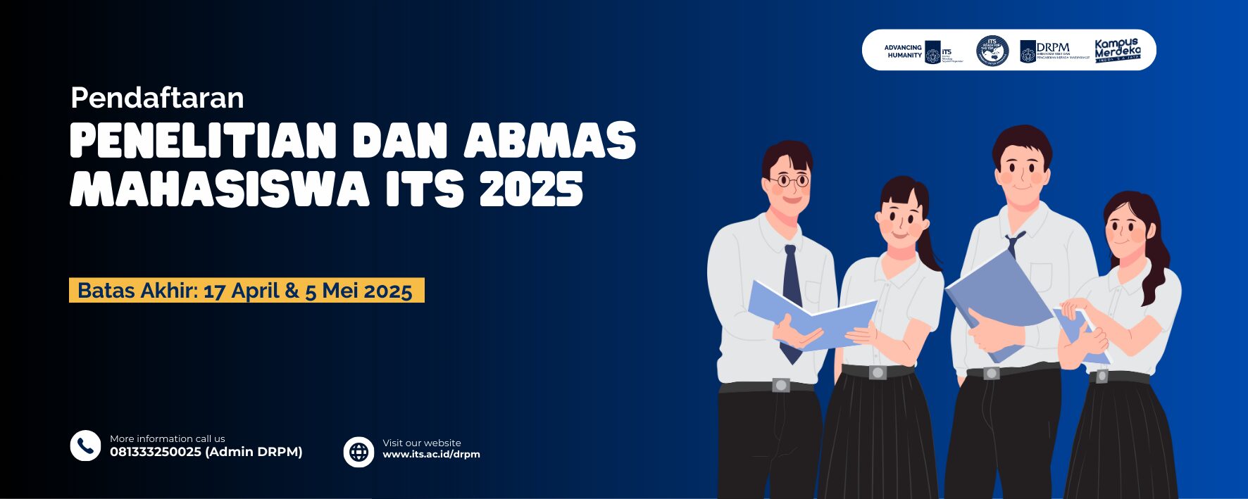 Bantuan Tugas Akhir dan Abmas Mahasiswa ITS 2025 Dibuka