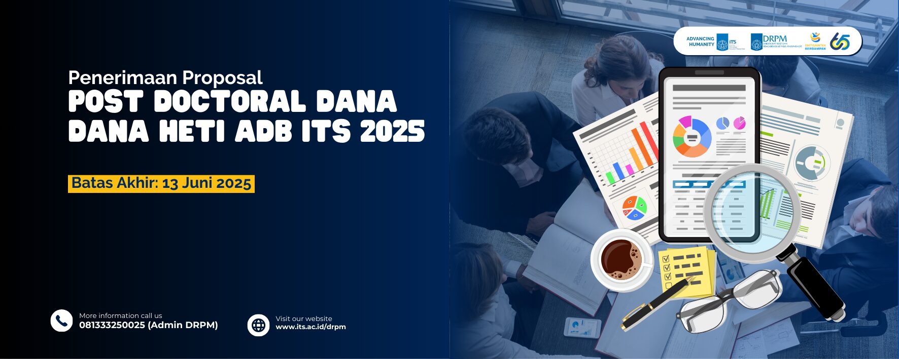 Perpanjangan Pendaftaran Post Doctoral Dana Dana HETI ADB ITS 2025 - Direktorat Riset dan ...