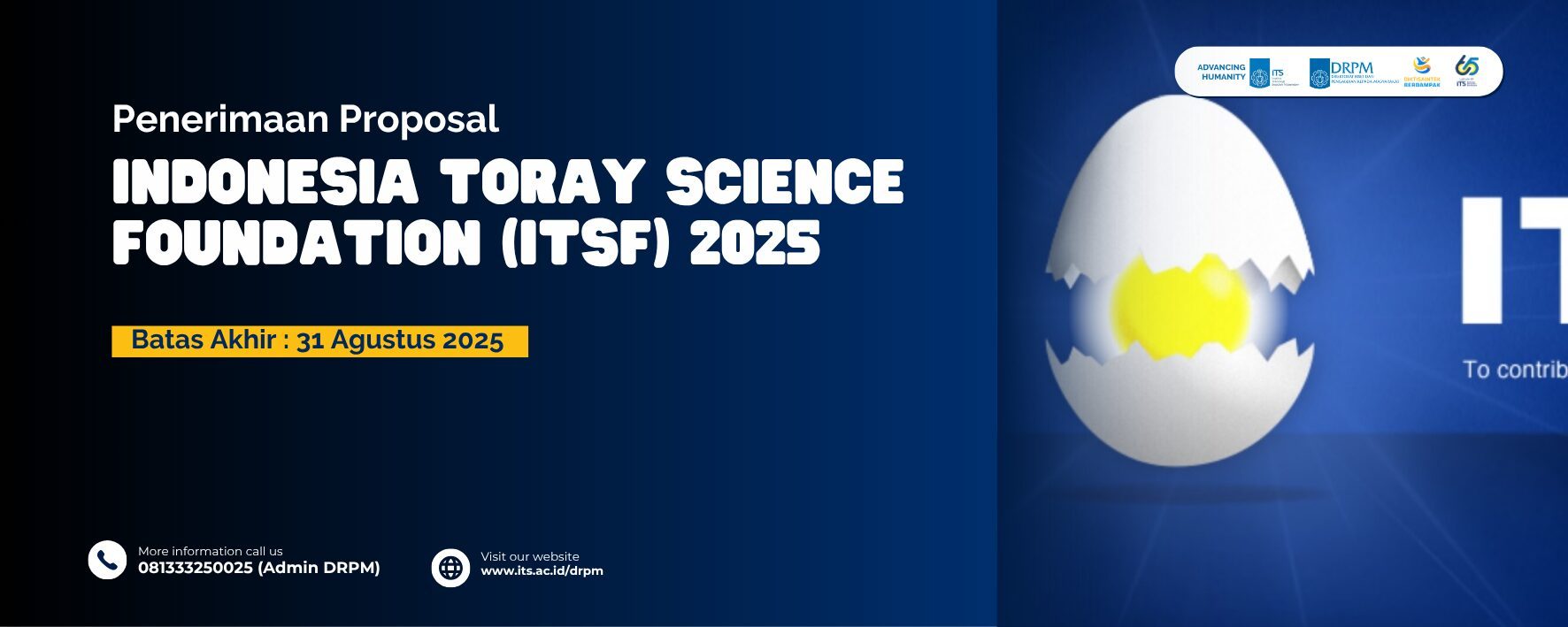 Indonesia Toray Science Foundation (ITSF) Program 2025 Open Call - Direktorat Riset dan ...