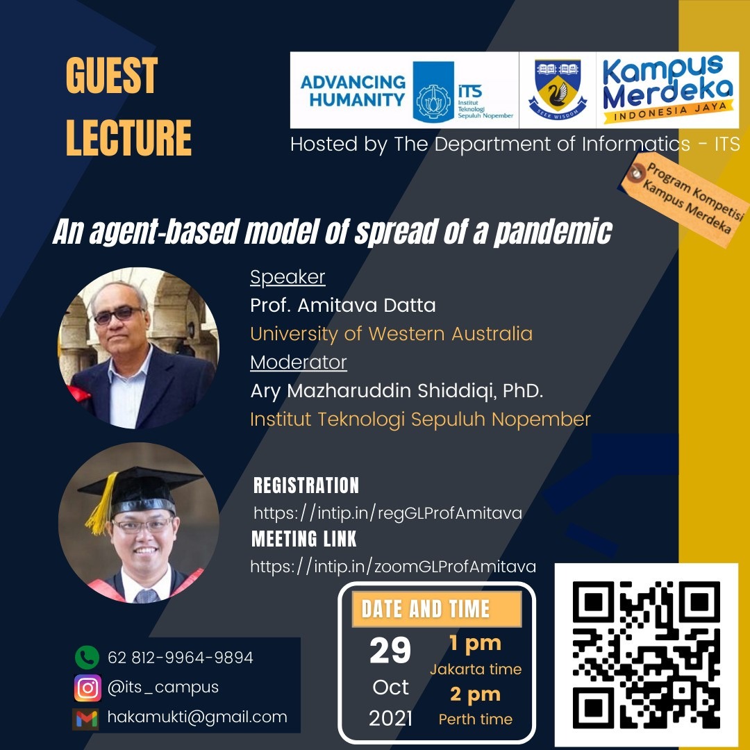 Guest lecture on “An agent-based model of spread of a pandemic” by Prof Amitava Datta ...