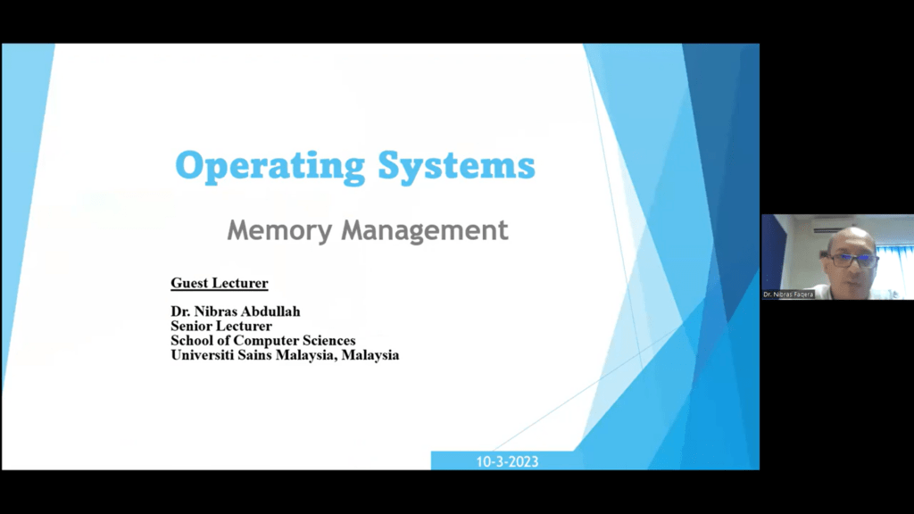 Guest Lecture Operating System Memory Management Departemen Teknik Informatika