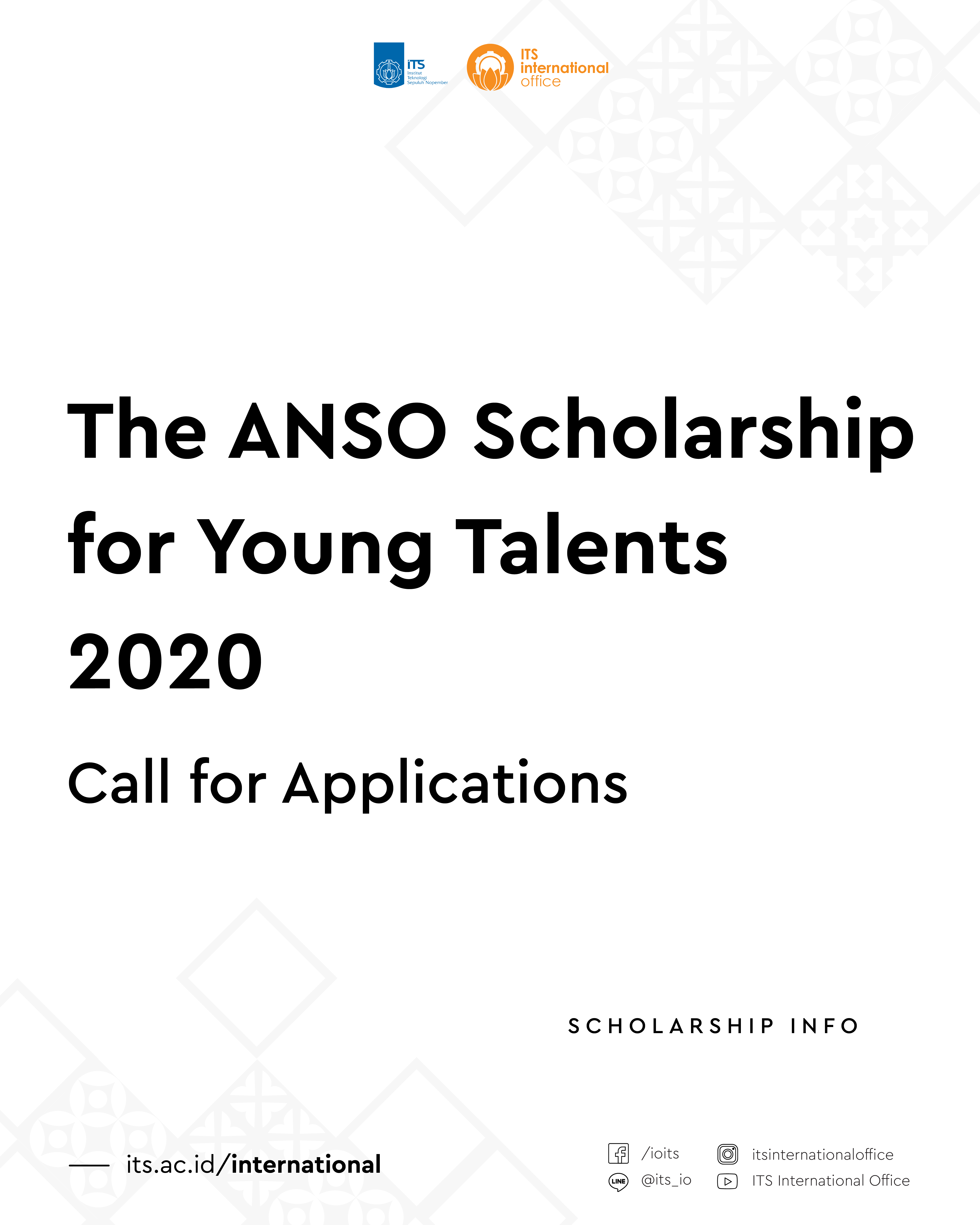 The ANSO Scholarship for Young Talents 2020 Call for Applications - ITS ...