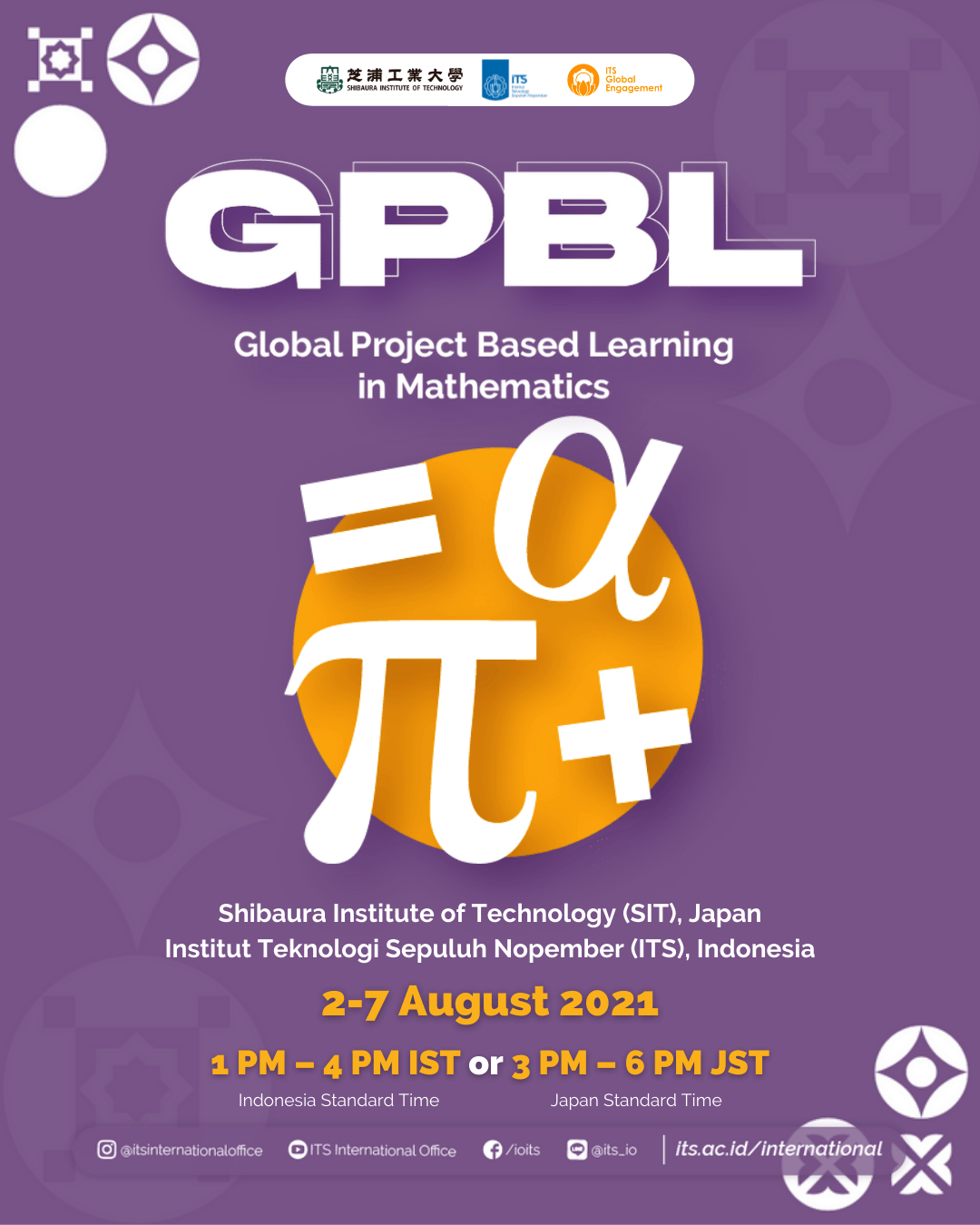 Global Project-based Learning (GPBL) Mathematics 2021 - ITS Global Engagement