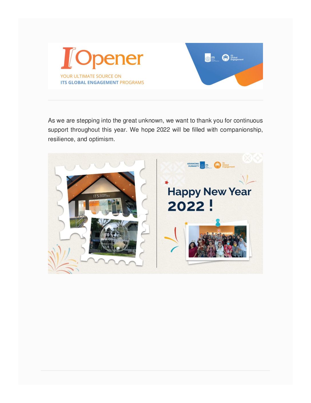 IOpener December 2021 - ITS Global Engagement