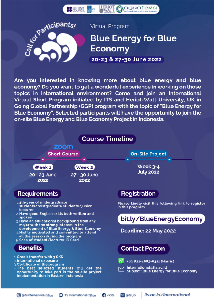Virtual and On-site Program: Blue Energy for Blue Economy 2022 - ITS ...