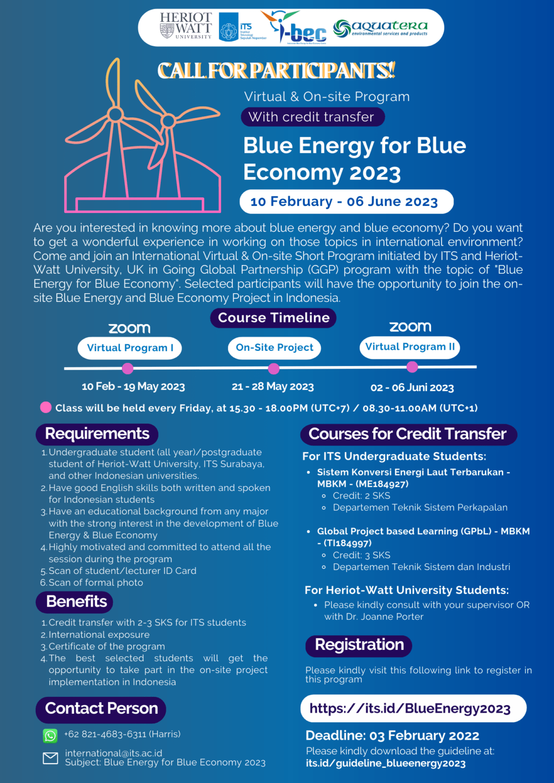 Call for Participants: Blue Energy for Blue Economy 2023 - ITS Global ...