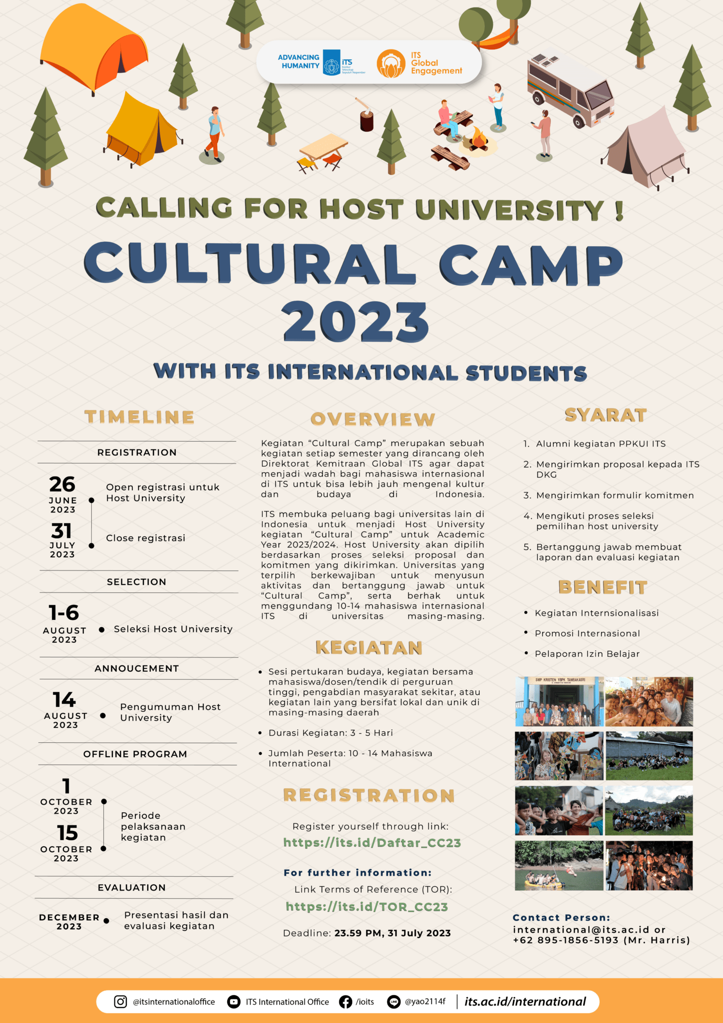 Cultural Camp 2023: Calling for Host University! - ITS Global Engagement