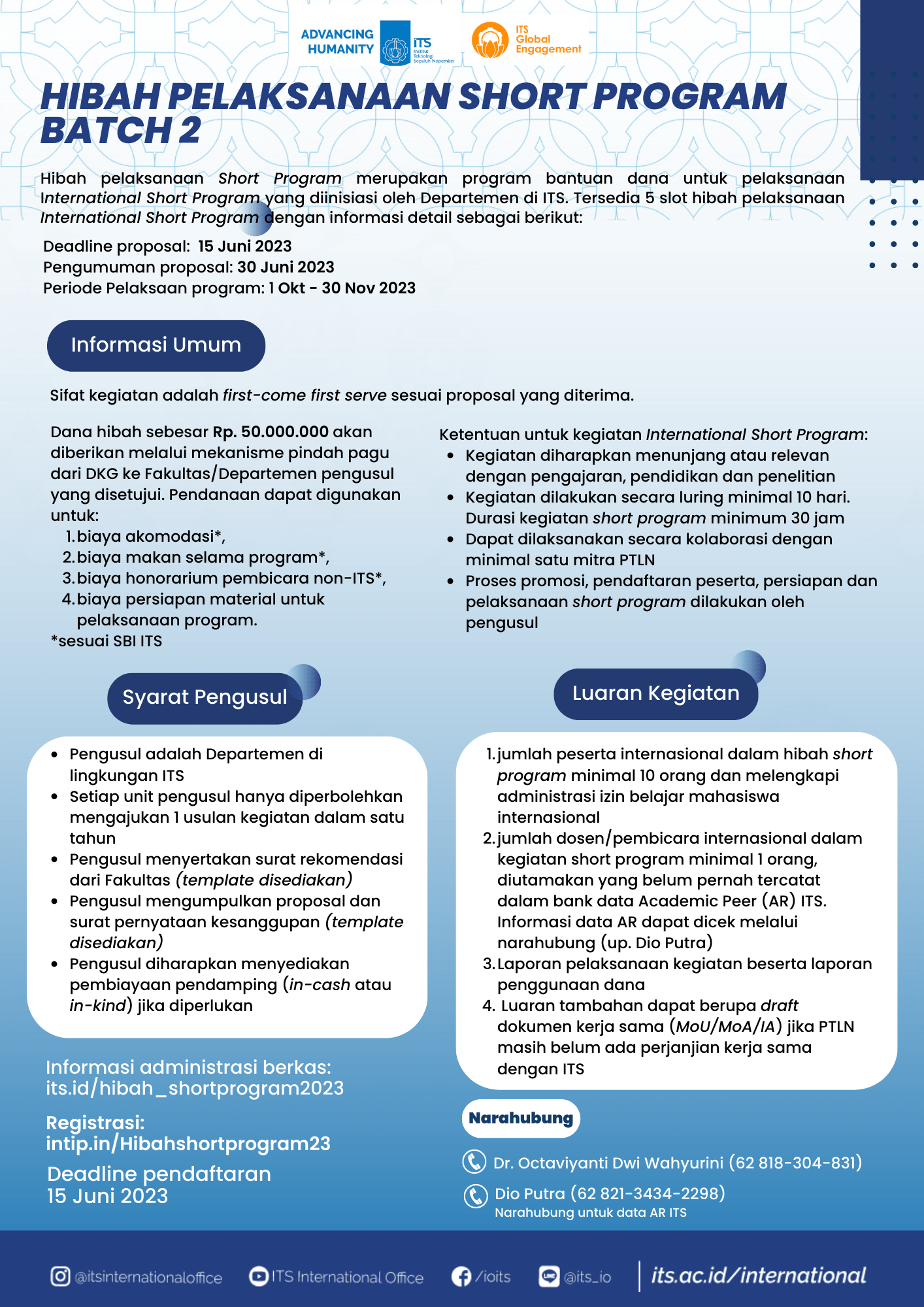 Hibah Short Program for ITS Faculty/Department - ITS Global Engagement