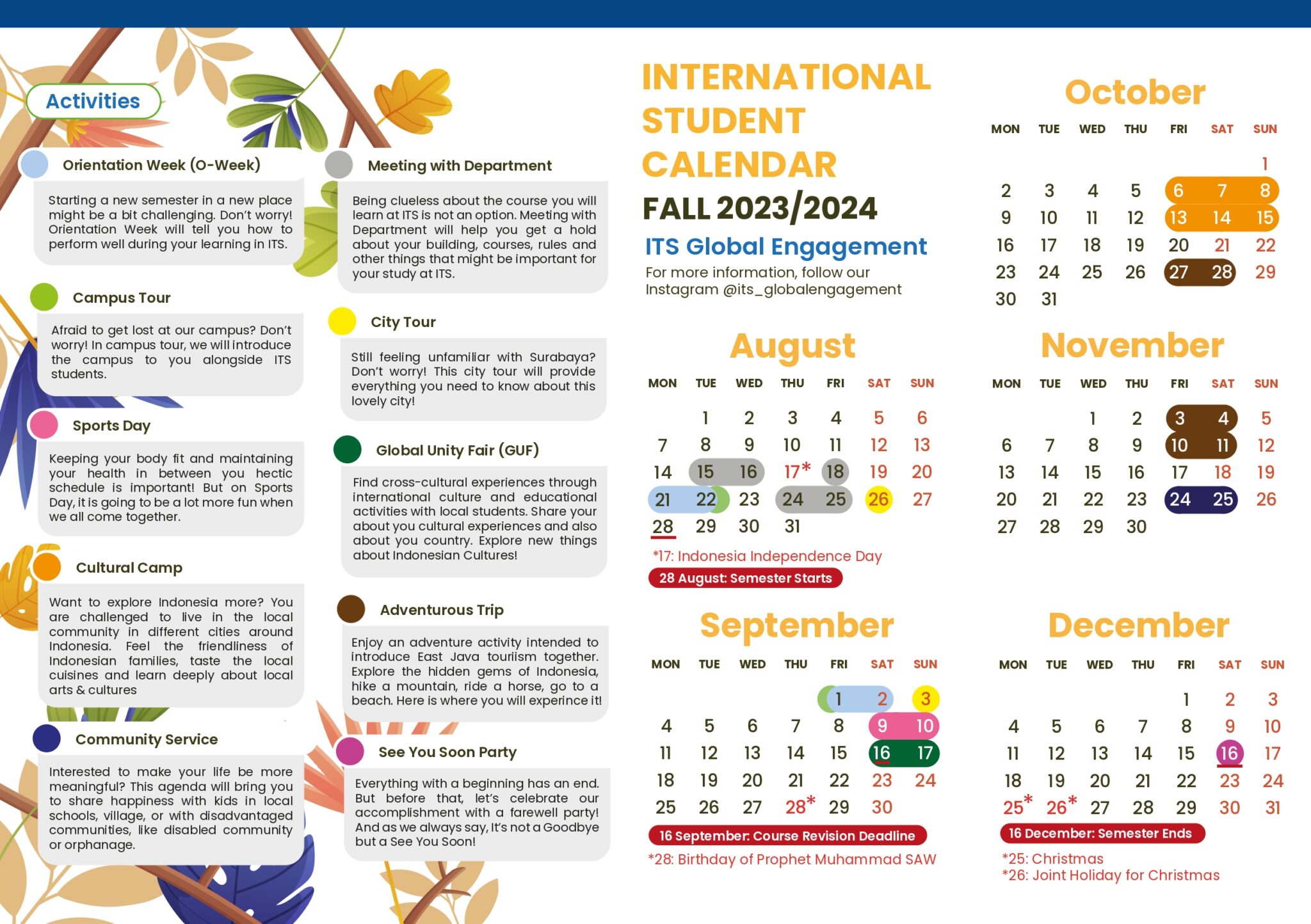 Activity Calendar - ITS Global Engagement