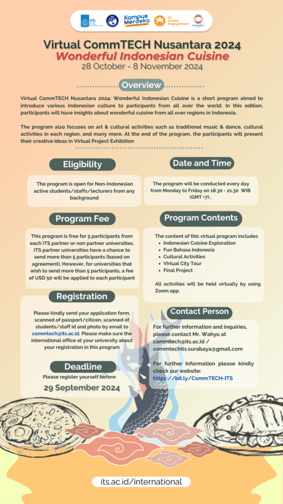 Virtual CommTECH Nusantara 2024: Wonderful Indonesia Cuisine - ITS Global Engagement