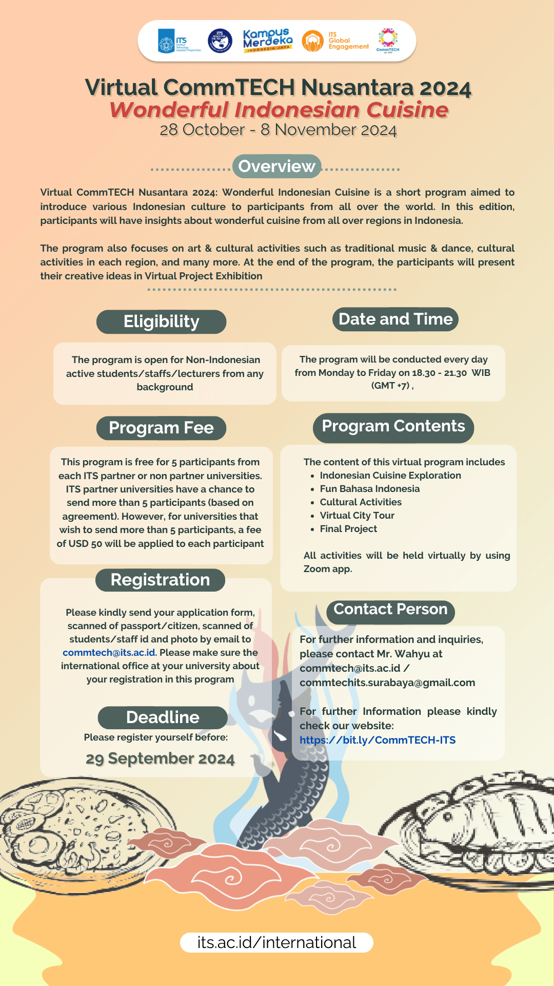 Virtual CommTECH Nusantara 2024: Wonderful Indonesia Cuisine - ITS Global Engagement