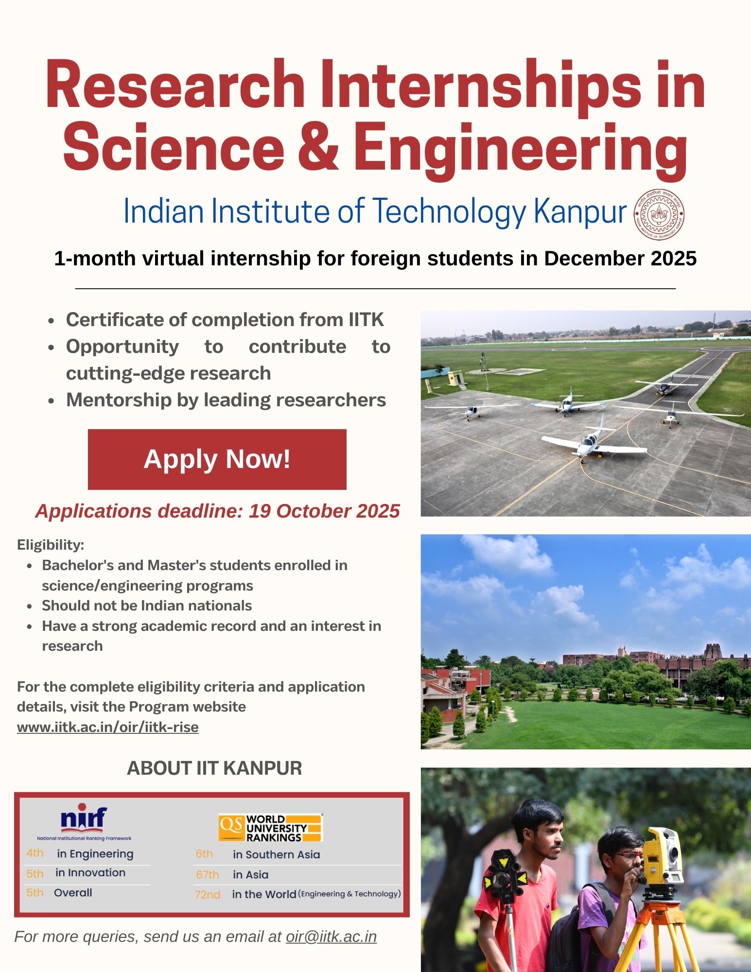 Indian Institute of Technology Kanpur (IITK) - RISE Winter Research ...