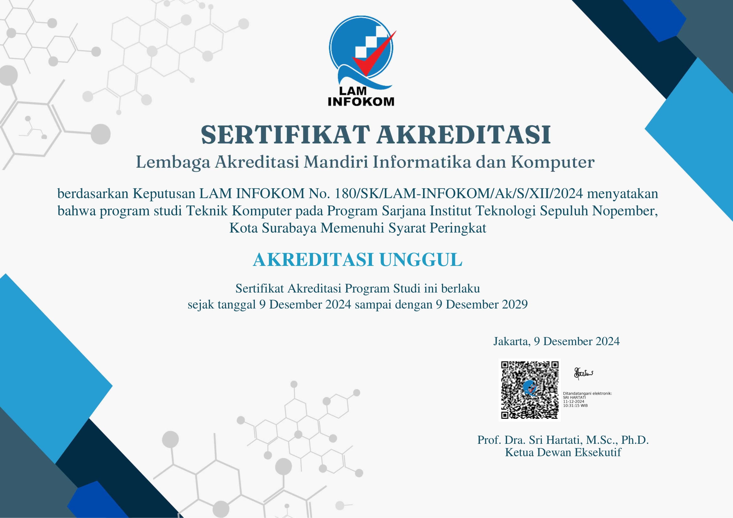 Sertifikat Akreditasi S1 Teknik Komputer 2024_2029- Departemen Teknik Komputer