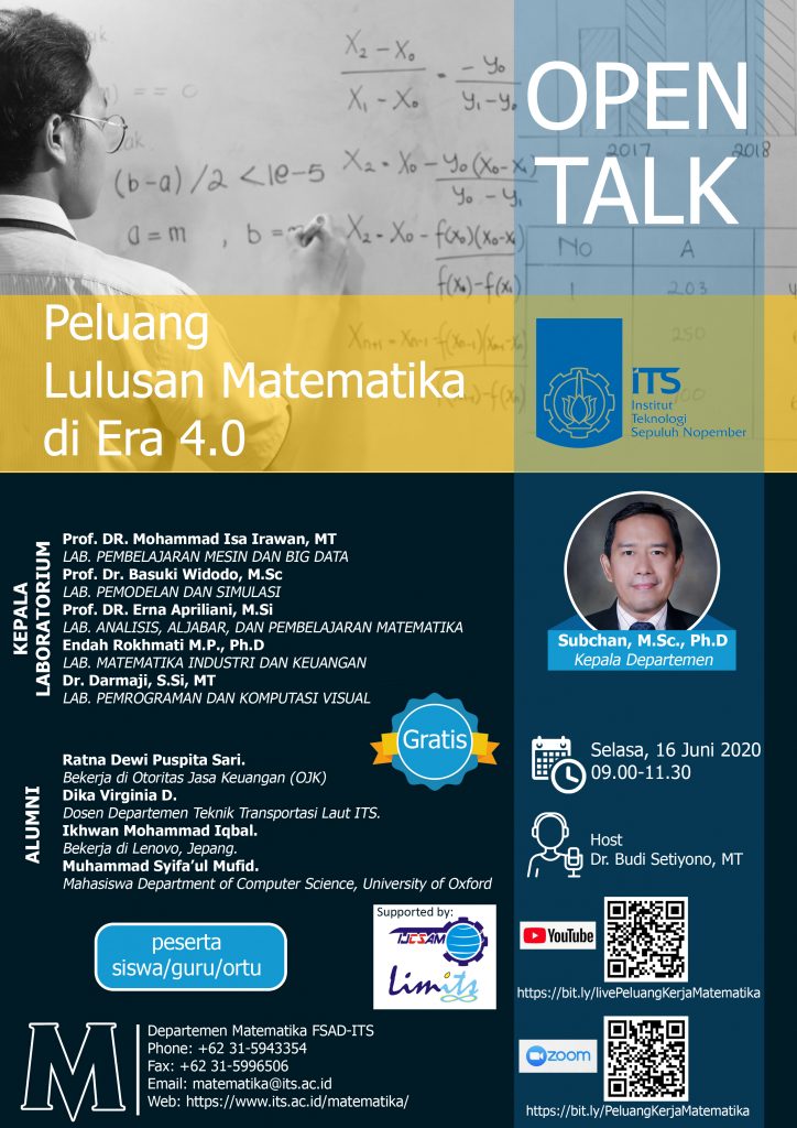 Open Talk Peluang Lulusan Matematika di Era 4.0 - Departemen Matematika