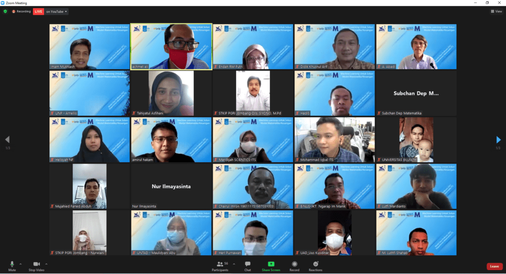 Seminar Series 1 World Class Professor 2021 - Departemen Matematika Departemen Matematika