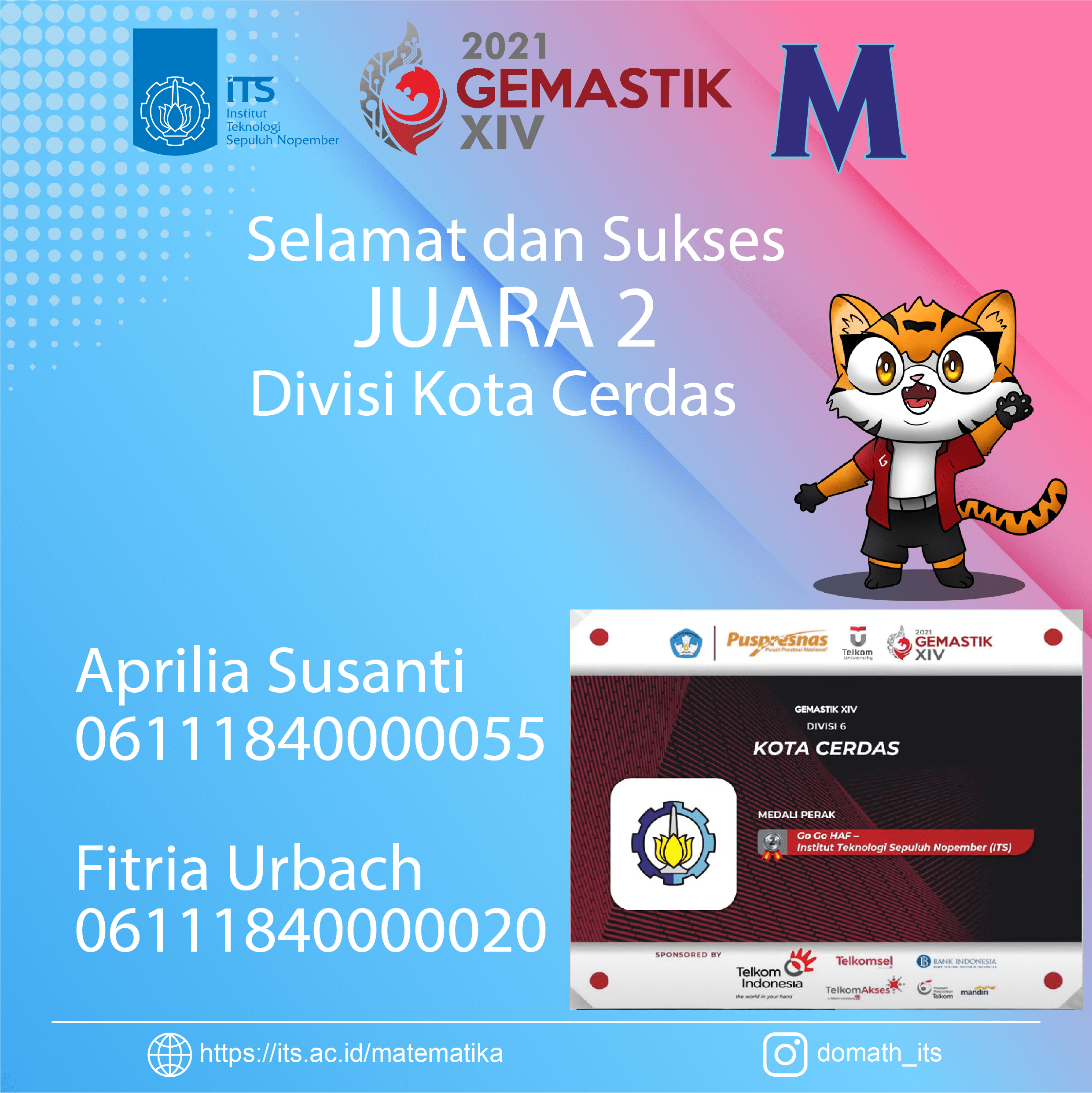 Mahasiswa Matematika ITS Raih Juara 2 Divisi Kota Cerdas dalam Gemastik XIV - Departemen ...