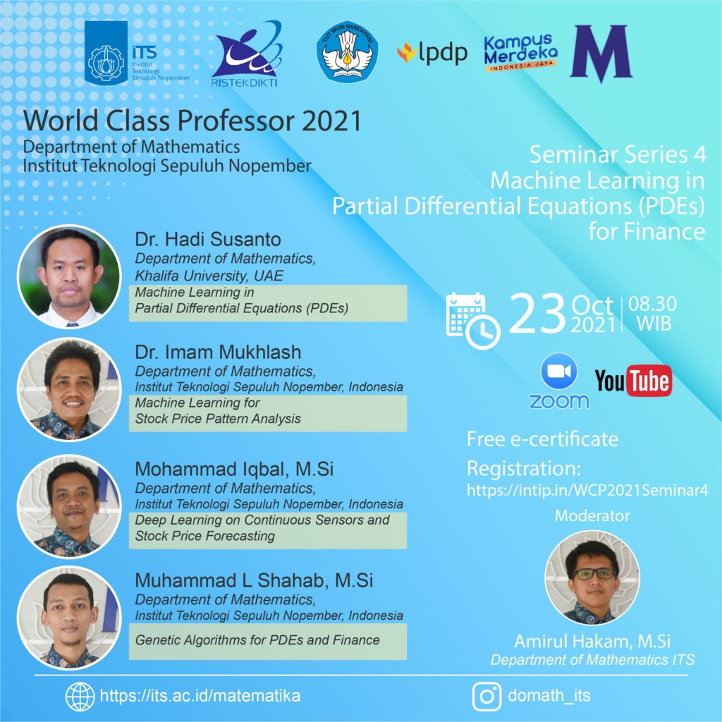 Seminar Series 4, Machine Learning in Partial Differential Equations (PDEs) for Finance, World ...