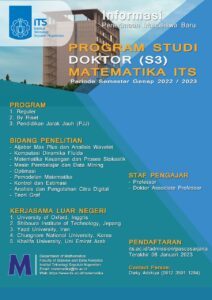 Pendaftaran Program Studi Magister dan Doktor Departemen Matematika ITS Periode Genap 2022-2023 ...