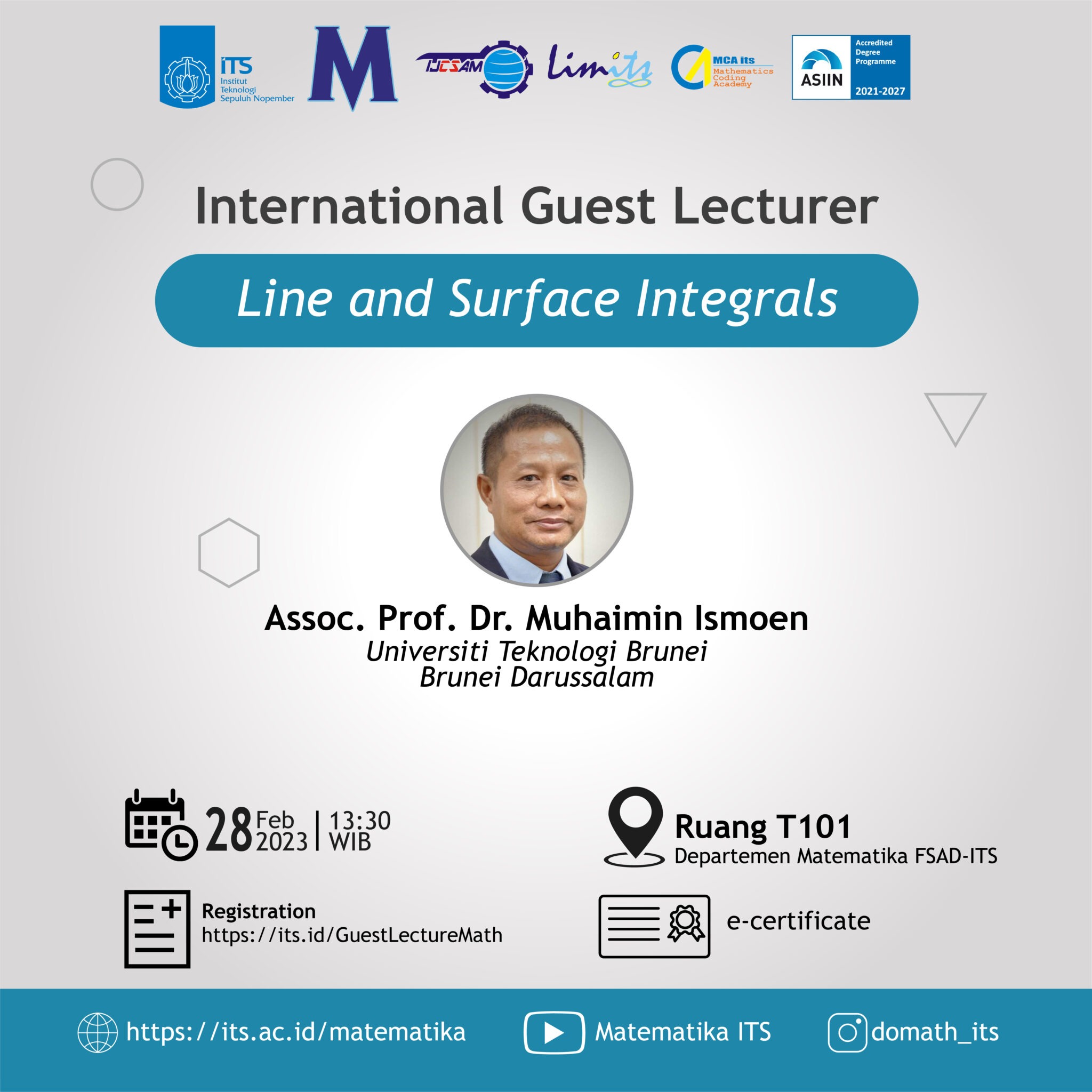 International Guest Lecture Line and Surface Integrals - Departemen Matematika