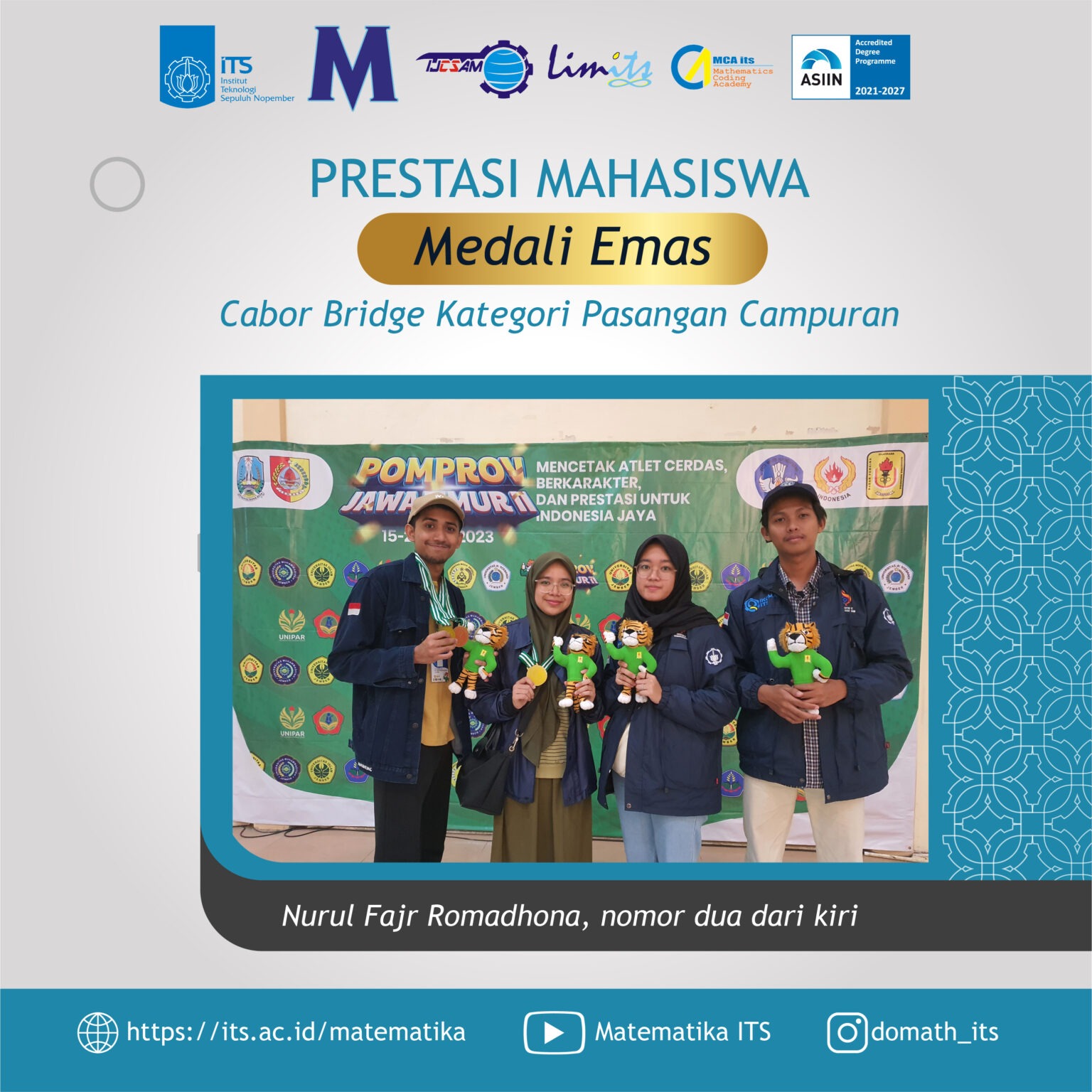 Mahasiswa Matematika ITS Raih Medali Emas Cabang Olahraga Bridge Pekan Olahraga Mahasiswa ...