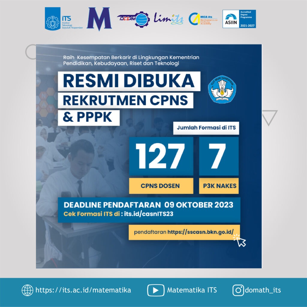 Rekrutmen Dosen CPNS Departemen Matematika ITS - Departemen Matematika Departemen Matematika