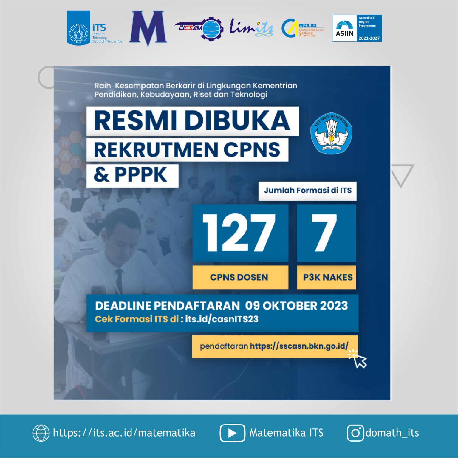 Rekrutmen Dosen CPNS Departemen Matematika ITS - Departemen Matematika Departemen Matematika