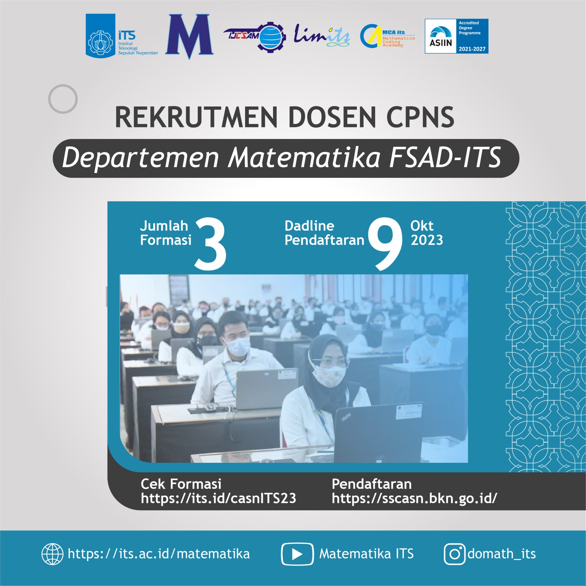 Rekrutmen Dosen CPNS Departemen Matematika ITS - Departemen Matematika ITS Departemen Matematika ...