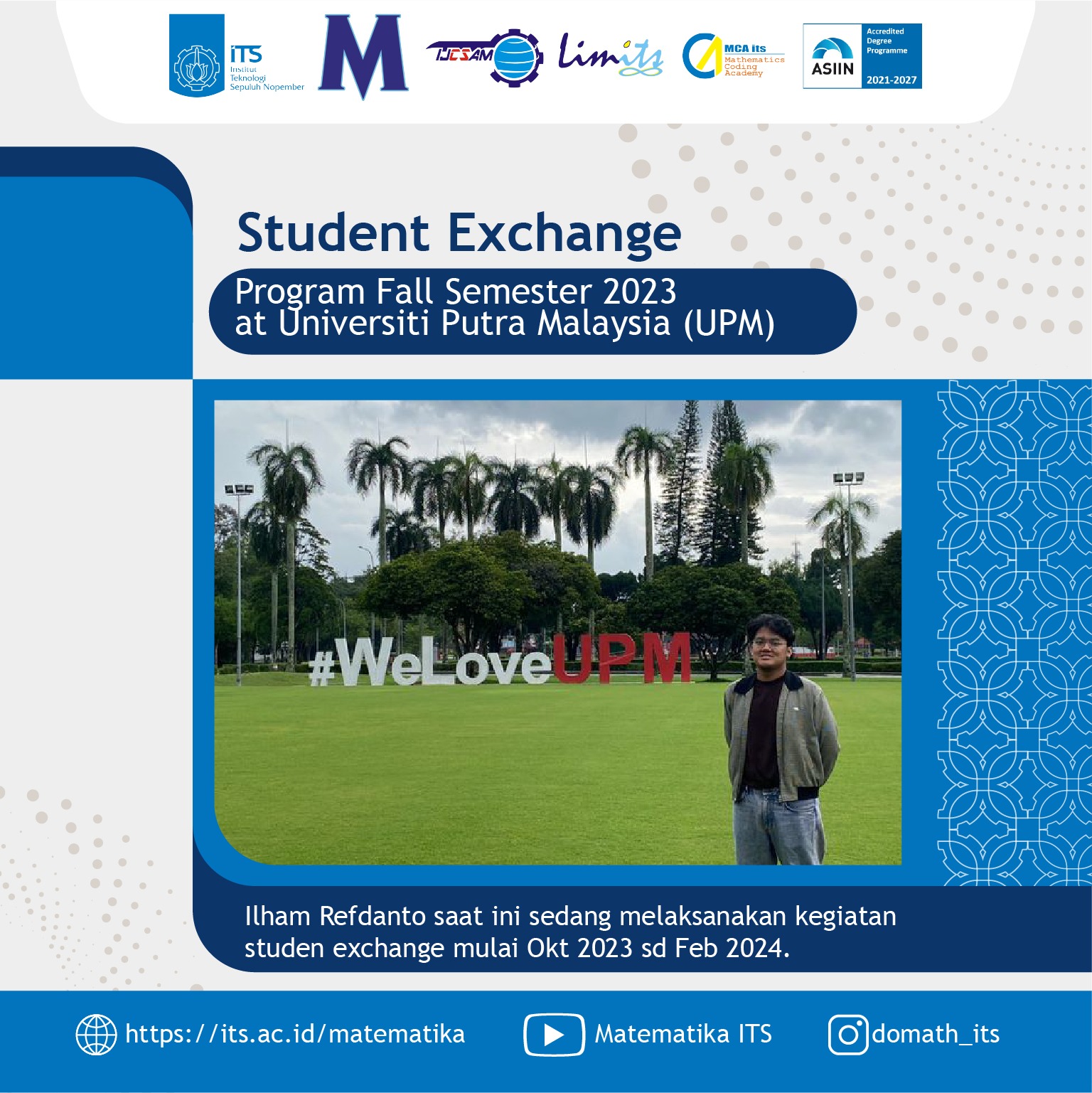 Student exchange program fall Semester 2023 di Universiti Putra Malaysia (UPM) - Departemen ...