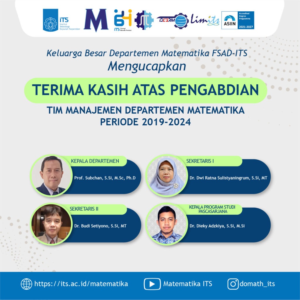 Tim Manajemen Departemen Matematika ITS 2025-2029 - Departemen Matematika Departemen Matematika