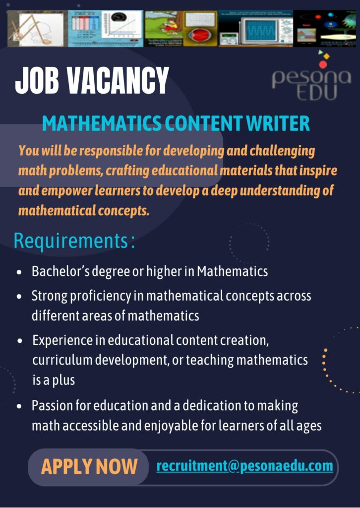 Job Vacancy Mathematics Content Writer - Departemen Matematika ...