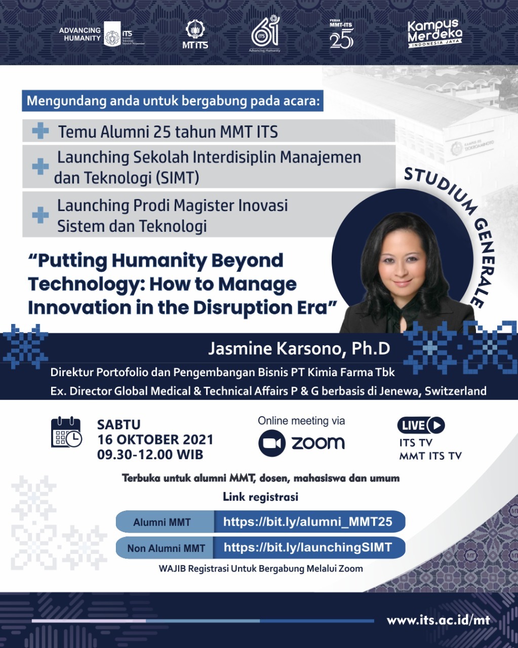 Perayaan 25 Tahun MMT dan Launching Sekolah Interdisiplin Manajemen dan Teknologi - Inovasi ...