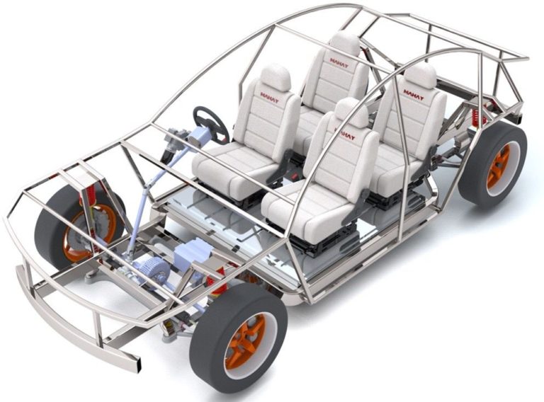 Desain rangka mobil yang dikembangkan di Faratz EV, rancangan Tim ...
