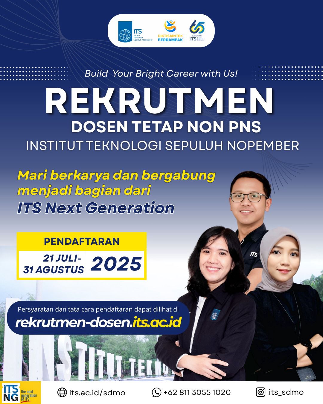 ITS Buka Rekrutmen Dosen Tetap Non-PNS, Simak Persyaratannya! - ITS News