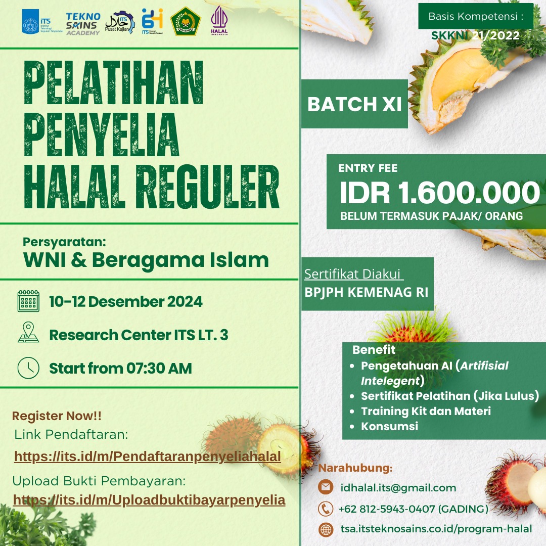 Pengumuman Pendaftaran Peserta Pelatihan Penyelia Halal Batch XI ...