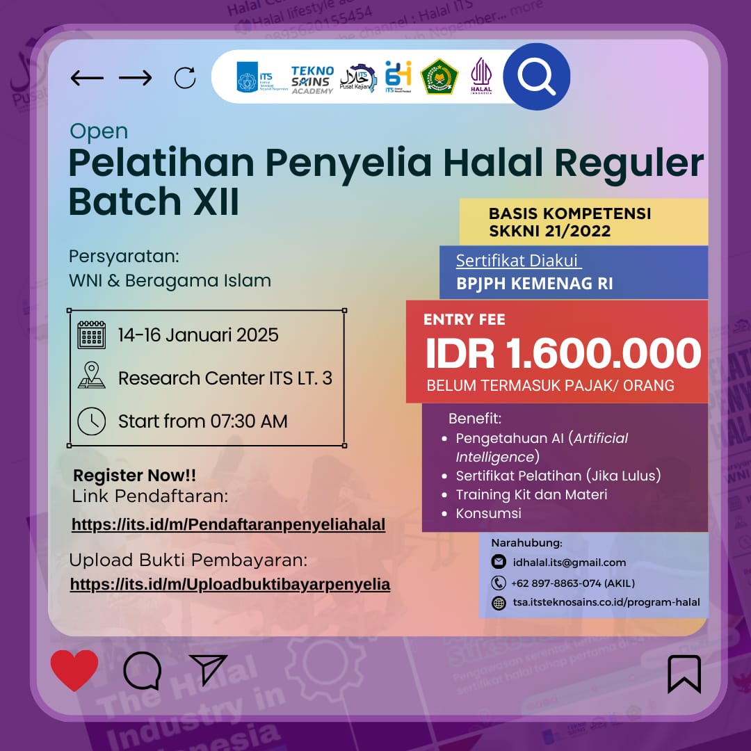 Registration of Halal Supervisor Training Participants Batch XII ...