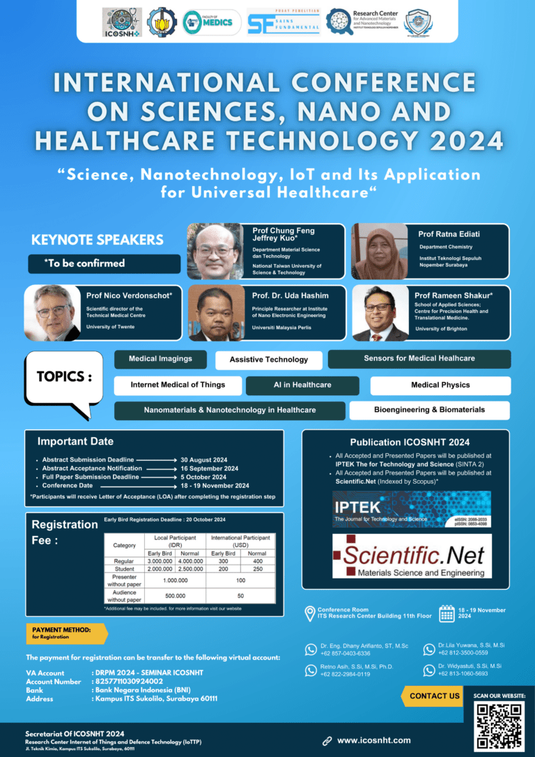Seminar Internasional: International Conference on Sciences, Nano, and Healthcare Technology ...